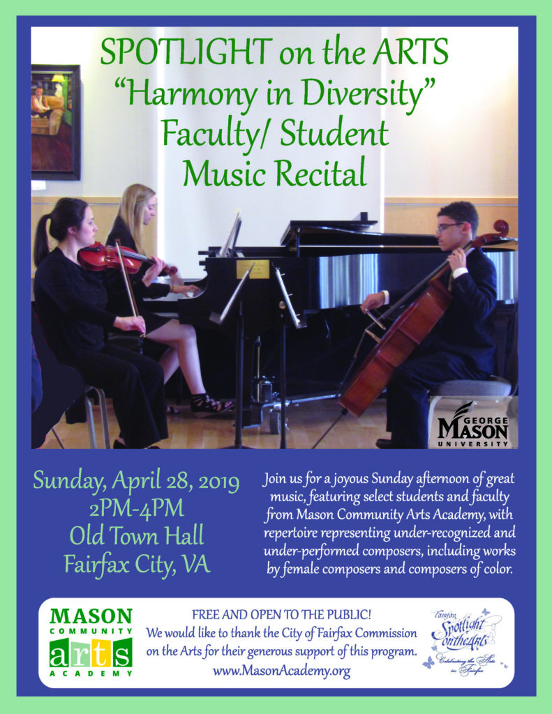 Spotlight On The Arts Music Recital - Sunday, April 28th - Mason ...